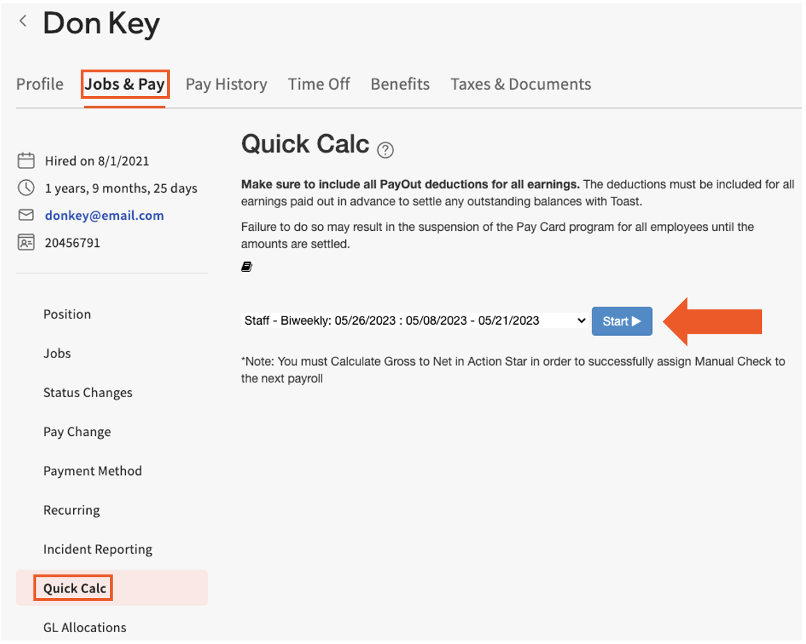Toast Payroll: Manual Checks and Quick Calcs