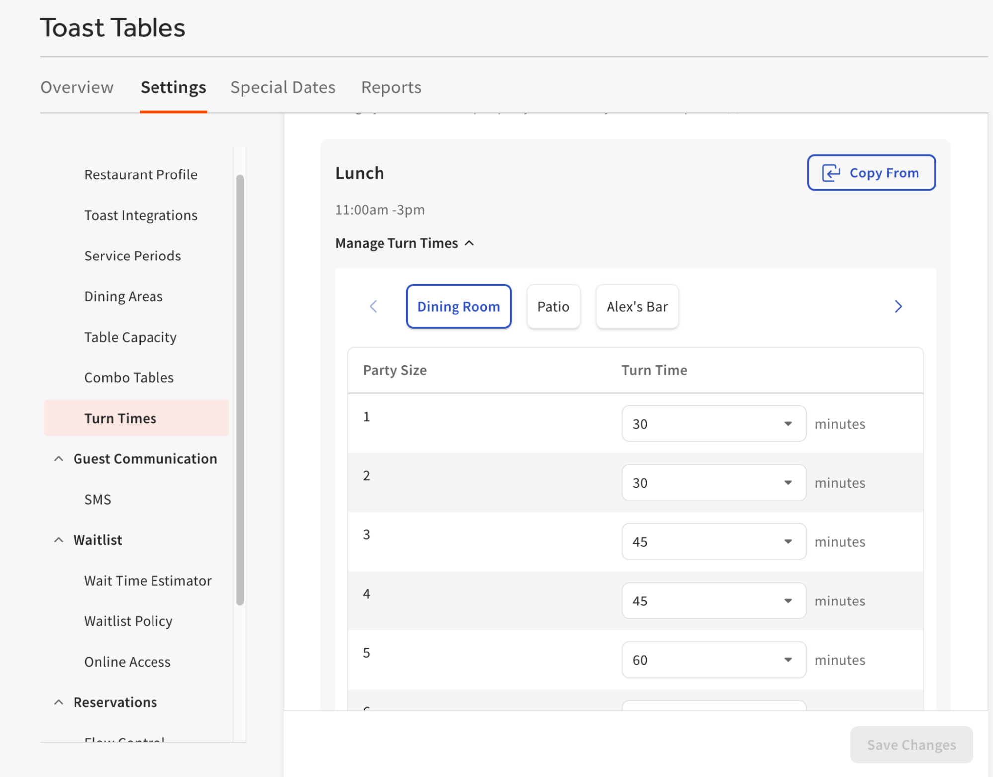 Get Started: Toast Tables
