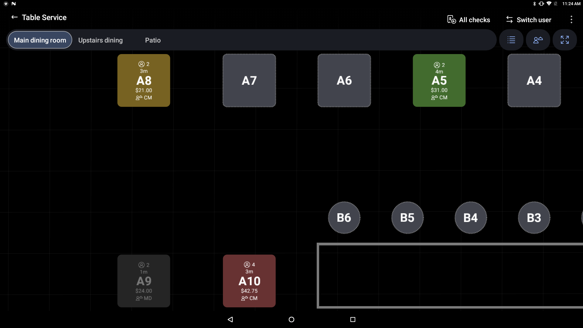 New POS: Managing Tables