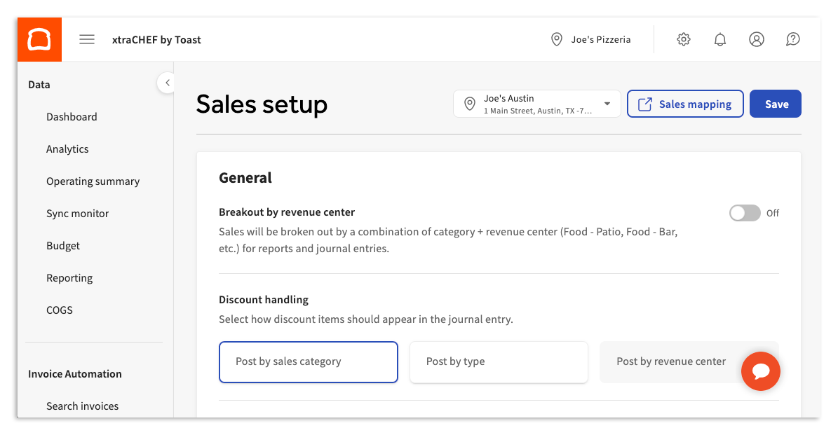 xtraCHEF: Sales Setup