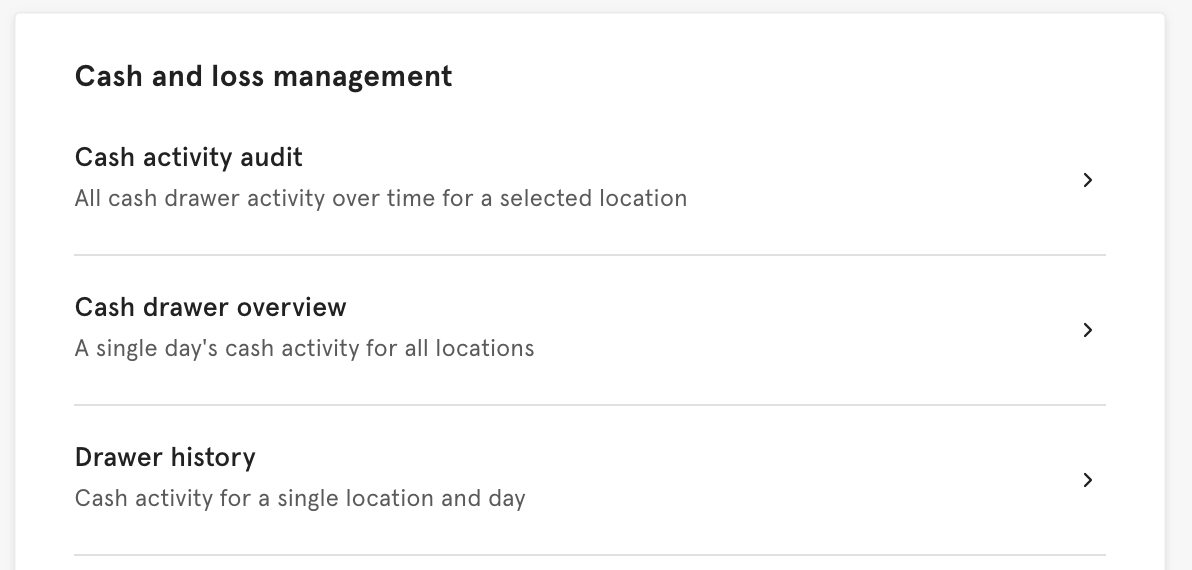 Cash Reports Overview
