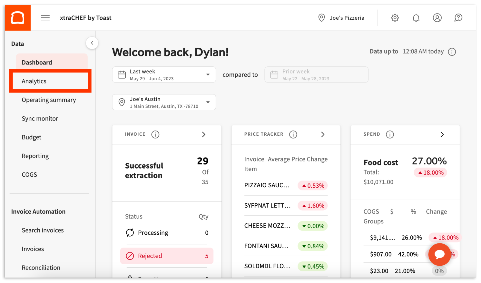xtraCHEF: Introduction to Reporting and Analytics