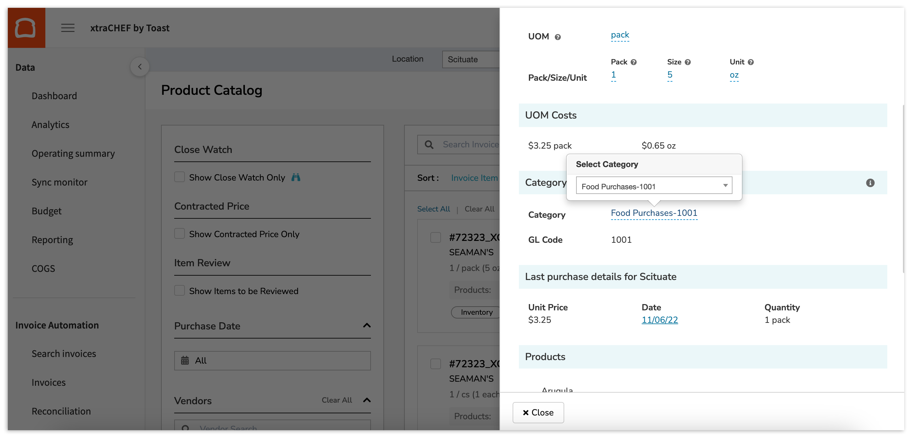 xtraCHEF: Change an Invoice Item's GL Code or Category