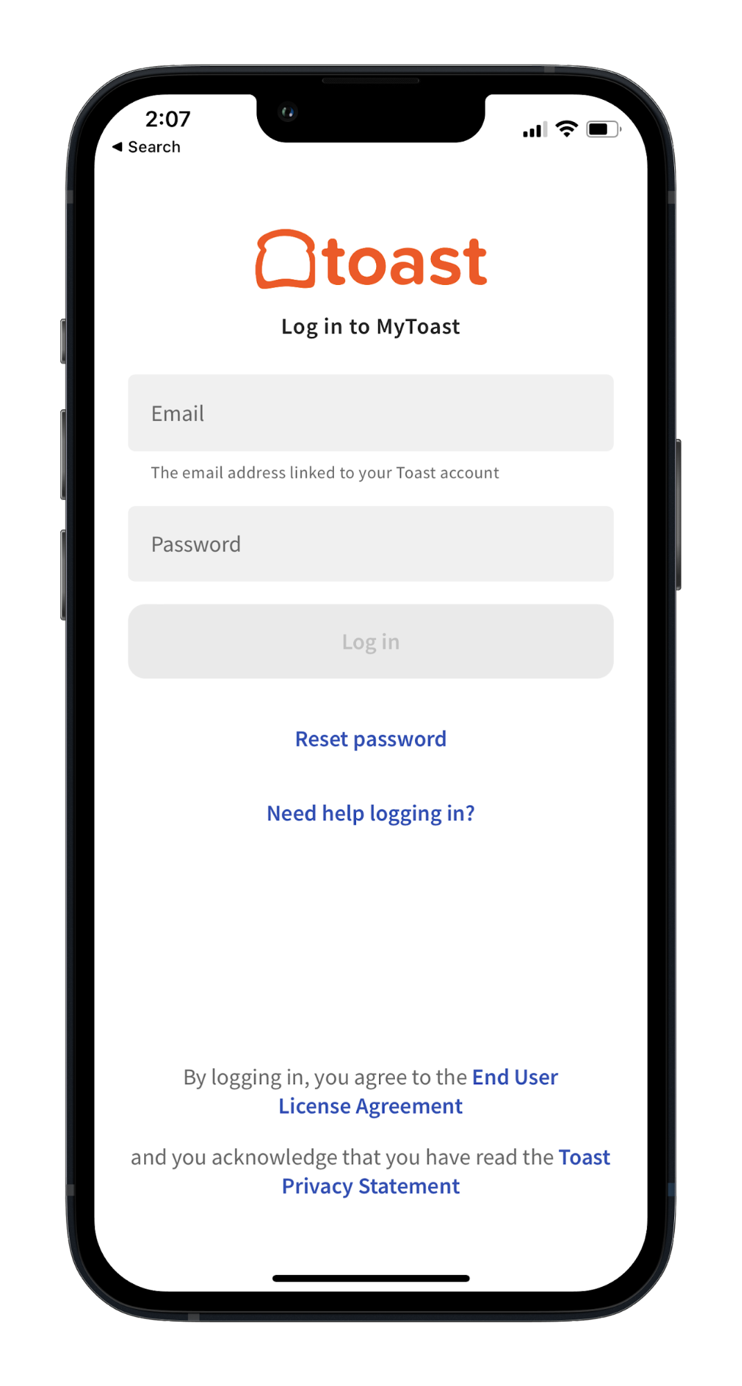 La app MyToast: Tarjeta