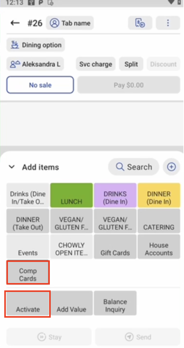 Get Started With the Toast Comp Card Integration