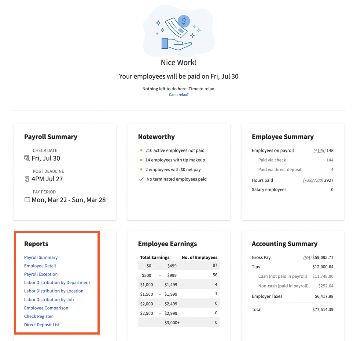 Toast Payroll: Payroll Reports