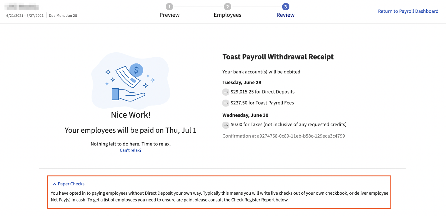 Toast Payroll: Pay Your Own Way