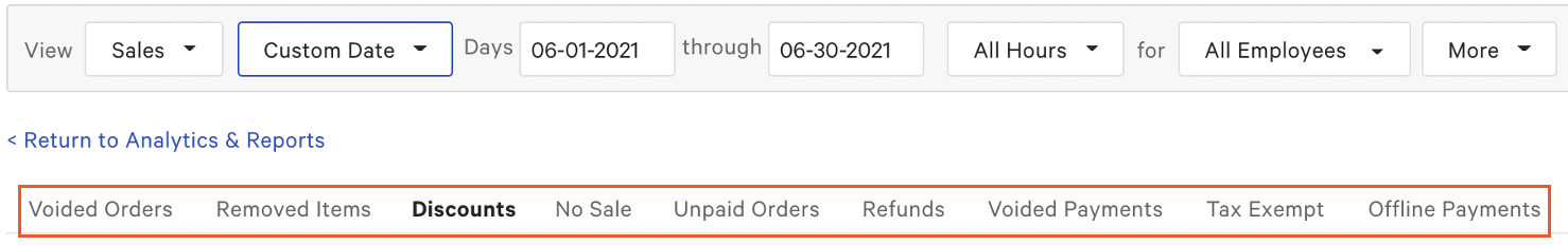 Exceptions Report Overview