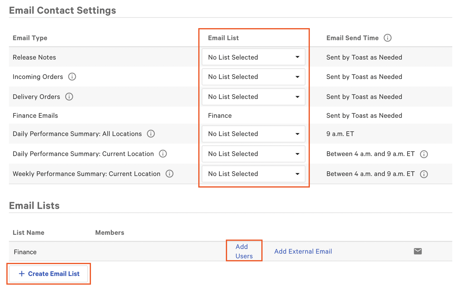 Creating Email Lists & Setting Email Notifications