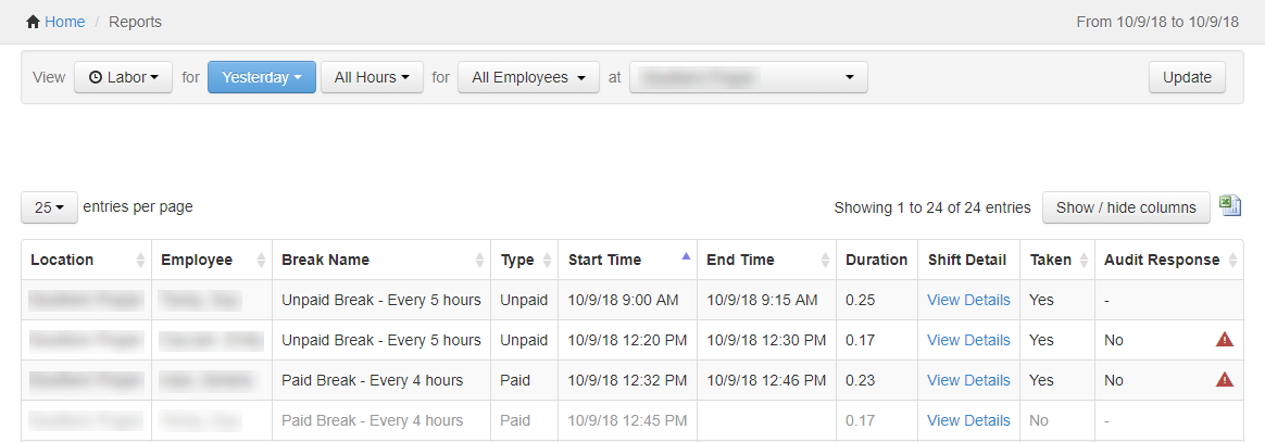 Building Breaks in Toast
