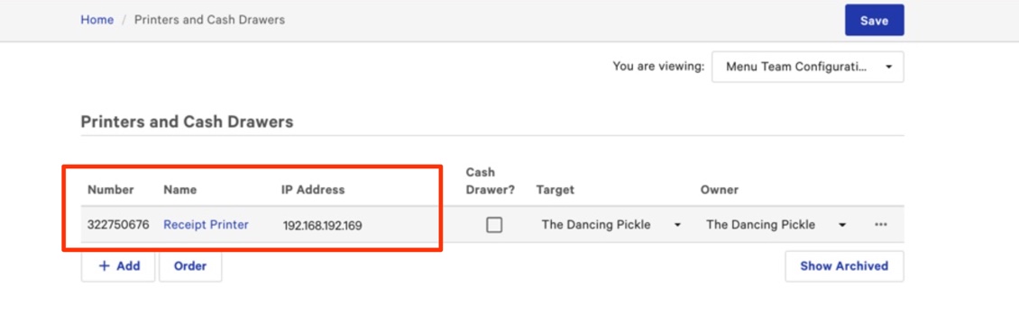 Basic Receipt Configuration