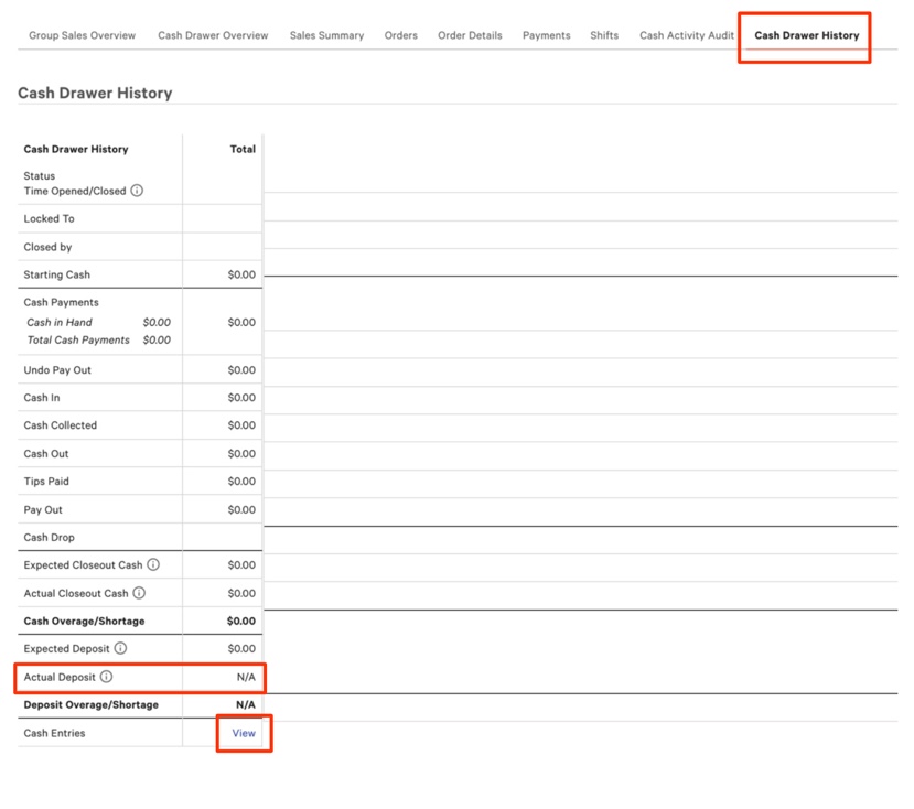 Deposits: Adding Actual Cash Amounts