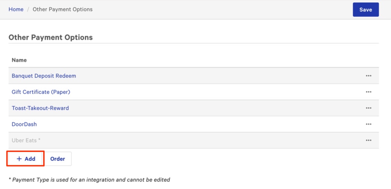 Setting Up Other Payment Options