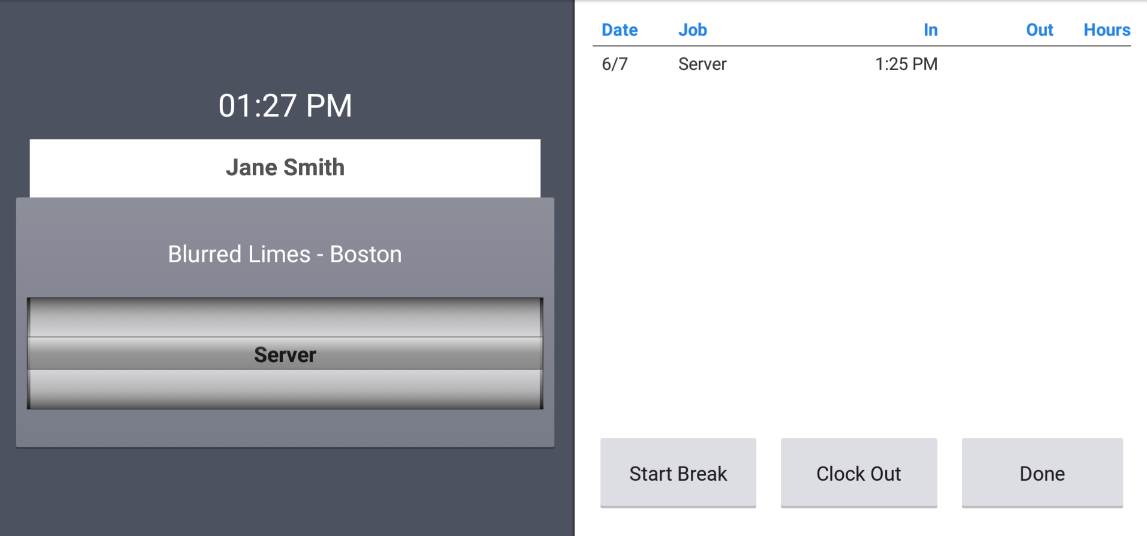 Clocking In and Out for Shifts and Breaks