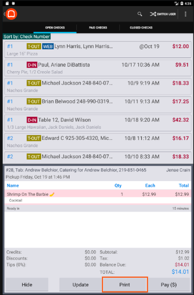 Reprint and Resend Receipt from Payment Terminal