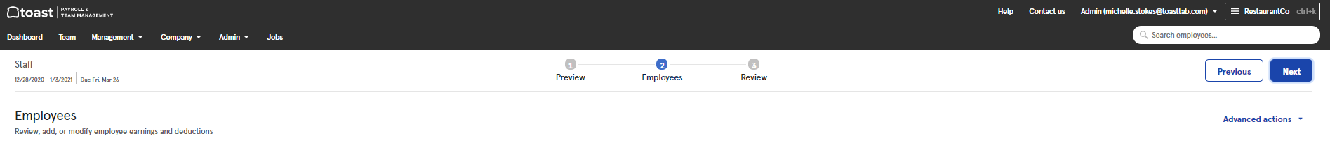 Toast Payroll: How to Run Payroll