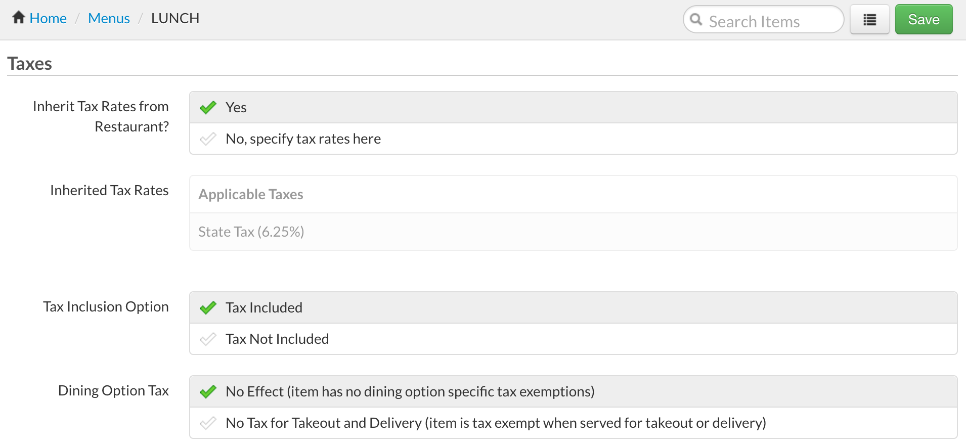 Setting Up Tax Rates and Adjusting Tax Options