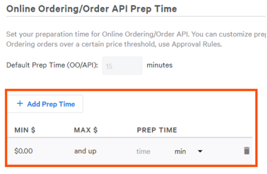 Online Ordering: Advanced Settings