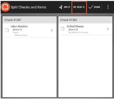 Splitting Checks by Item
