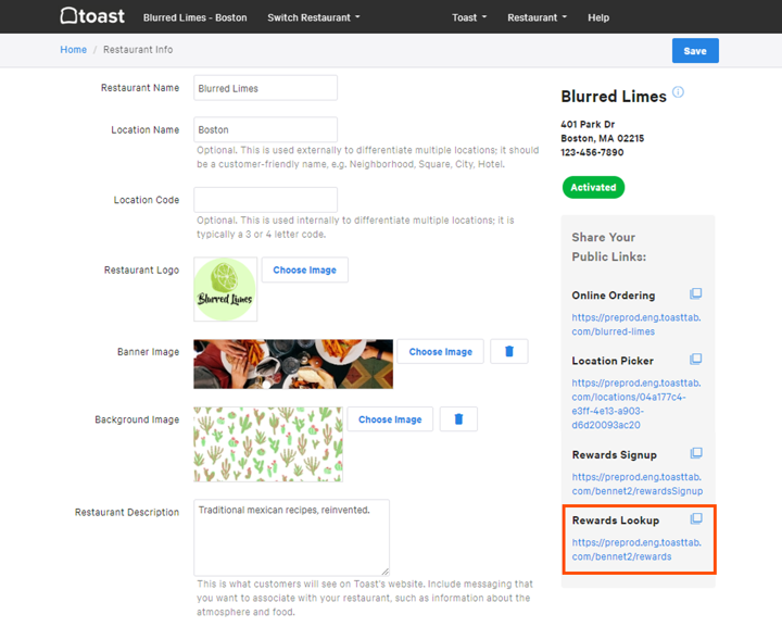 Looking Up a Toast Loyalty Rewards Balance