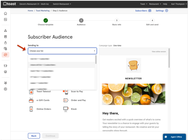 Getting Started: Launching Your First Toast Marketing Campaign
