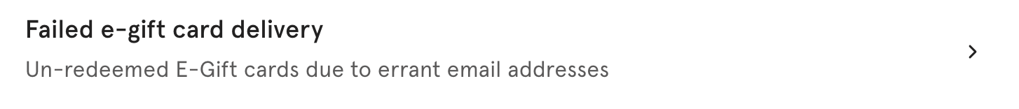 Resending E-Gift Cards