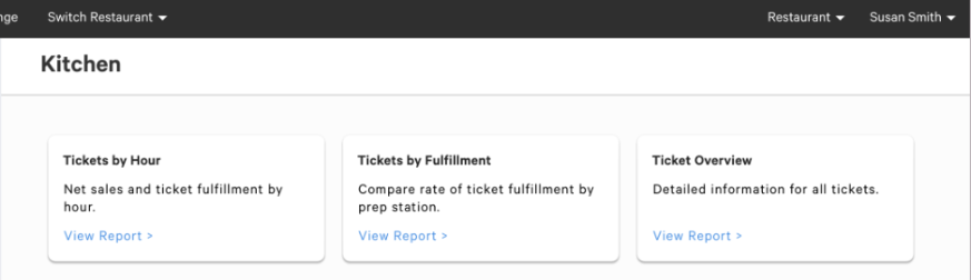 Kitchen Reports Overview