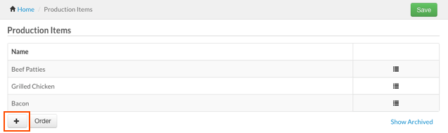 Production Item Count