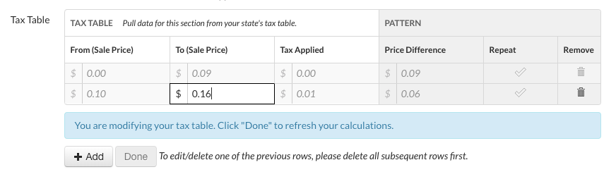 Configuring Tax Tables