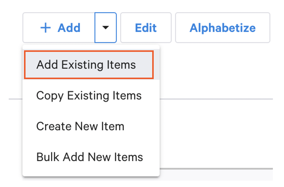 Adding/Copying Menu Items and Modifiers
