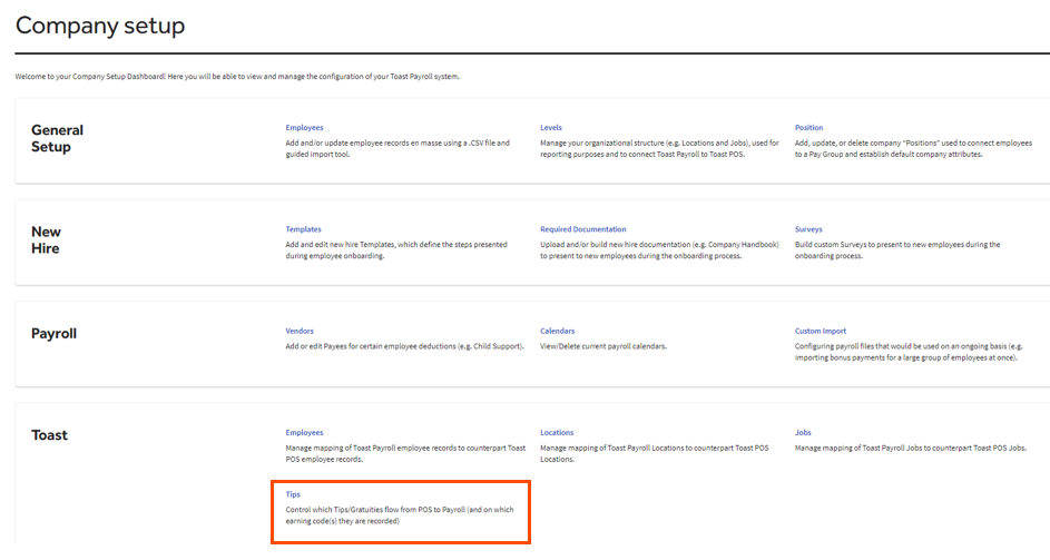 Toast Payroll: Setting up Toast's Tips Manager in Toast Payroll
