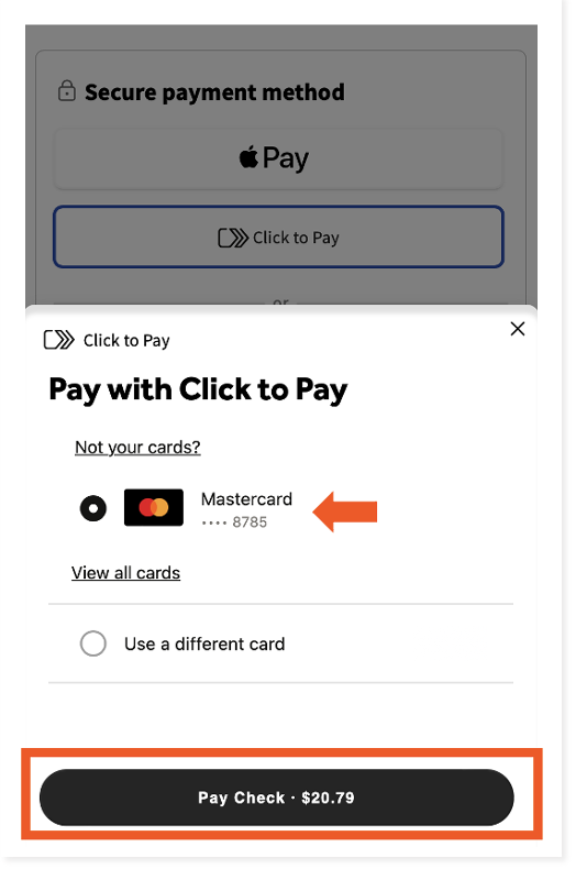 Use Click to Pay with Toast Mobile Order & Pay™