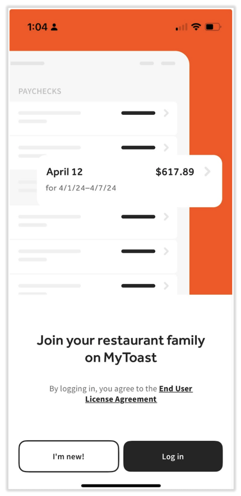 The MyToast App: Account