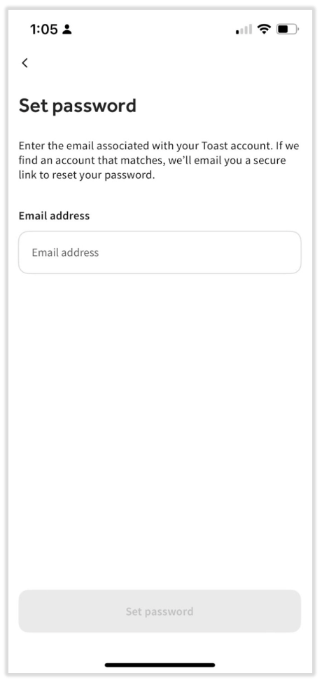 The MyToast App: Account