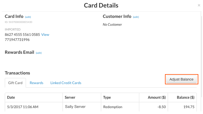 Manually Add and Adjust Rewards Balances