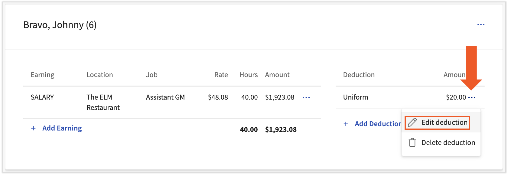 Toast Payroll: Add or Edit Earnings & Deductions