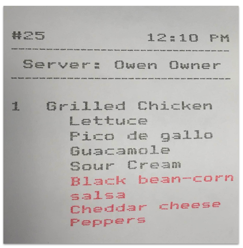 Color-Code Additional Modifiers on Kitchen Tickets