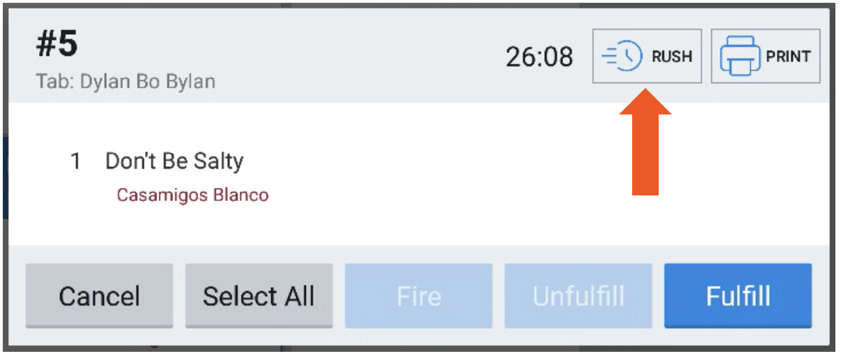 Rush an Order on KDS