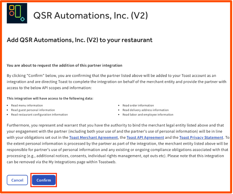 Get Started With the QSR Automations Integration