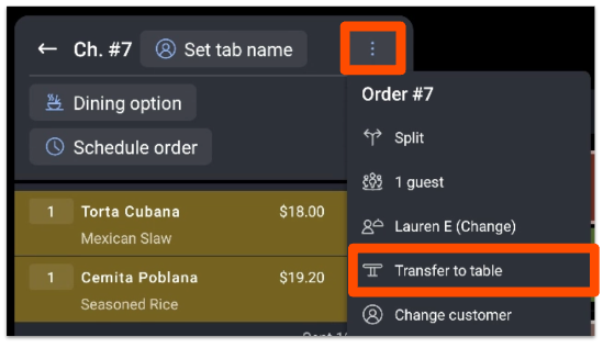 Transfer Items, Checks, and Payments
