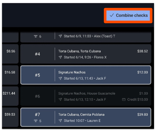 Transfer Items, Checks, and Payments