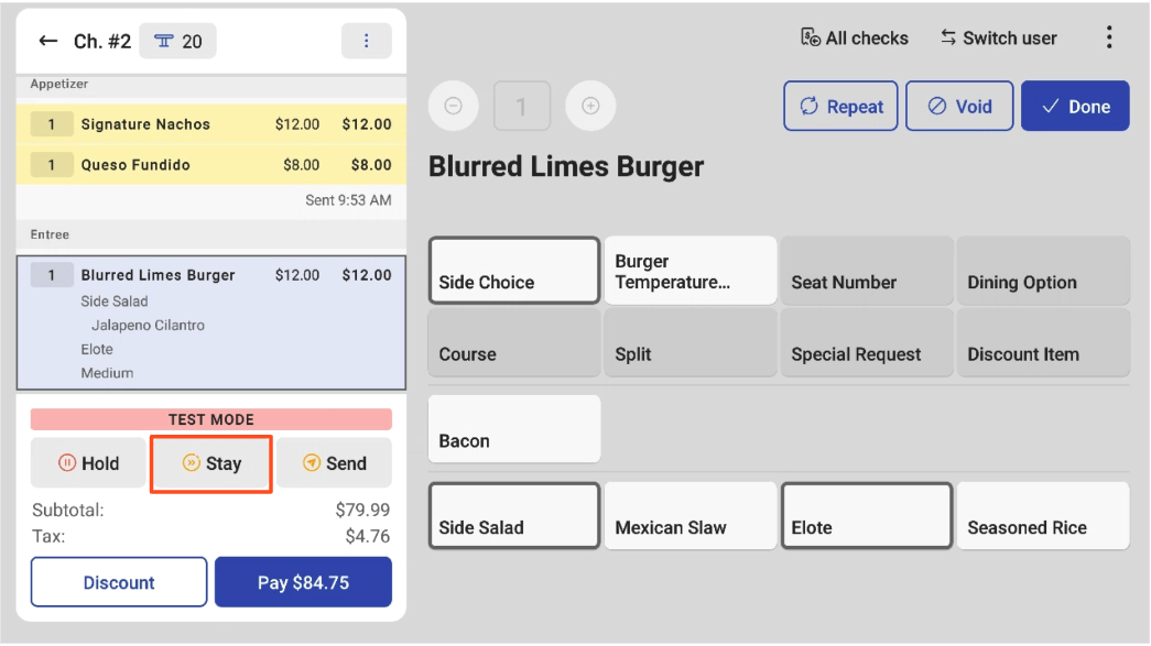 Use the Send, Stay and Hold Buttons on Your POS