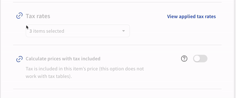 Assign Tax Rates in the Menu Builder
