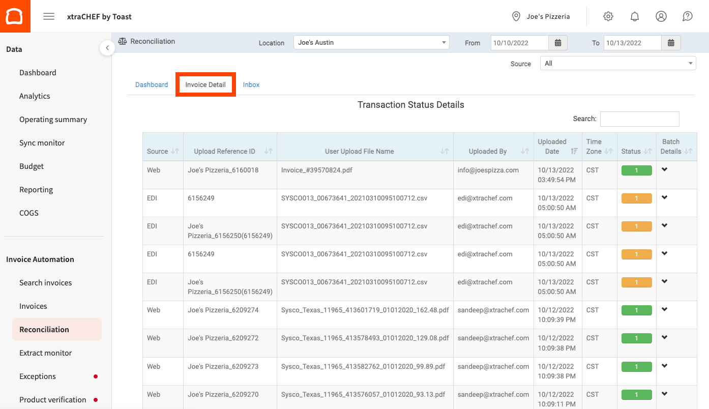 xtraCHEF: Get Started With Reconciliation