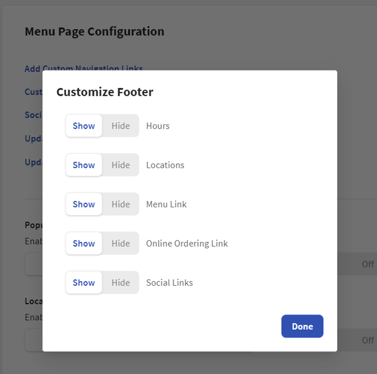 Toast Online Ordering Pro: Menu Page Configuration