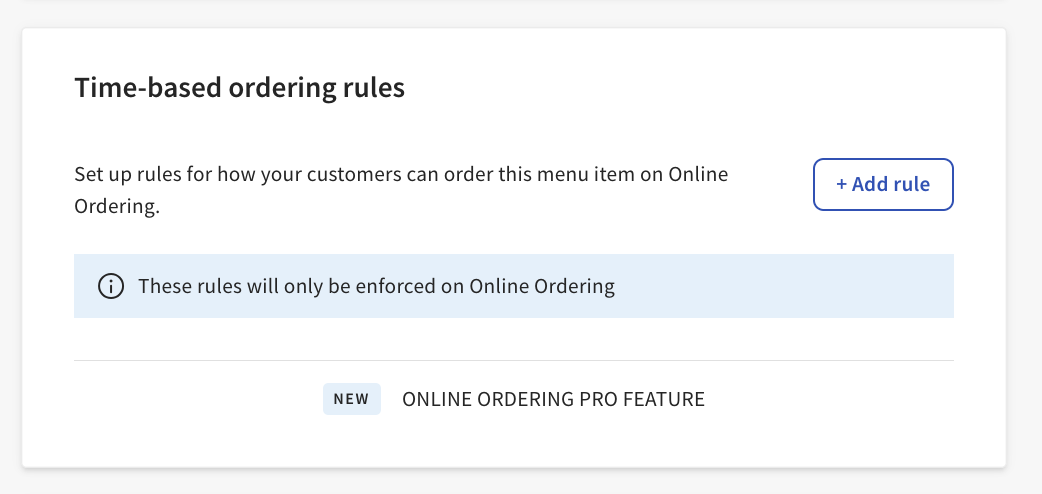 Toast Online Ordering Pro: Menu Page Configuration