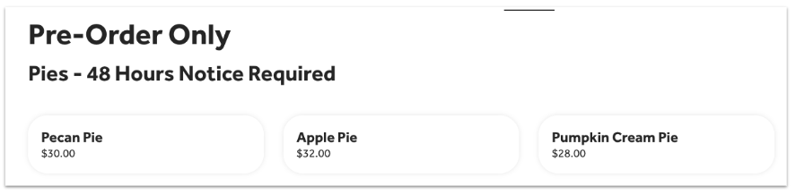 Configure Menus for Bakeries or Coffee Shops
