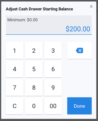 Adjust Starting Cash Drawer Balance