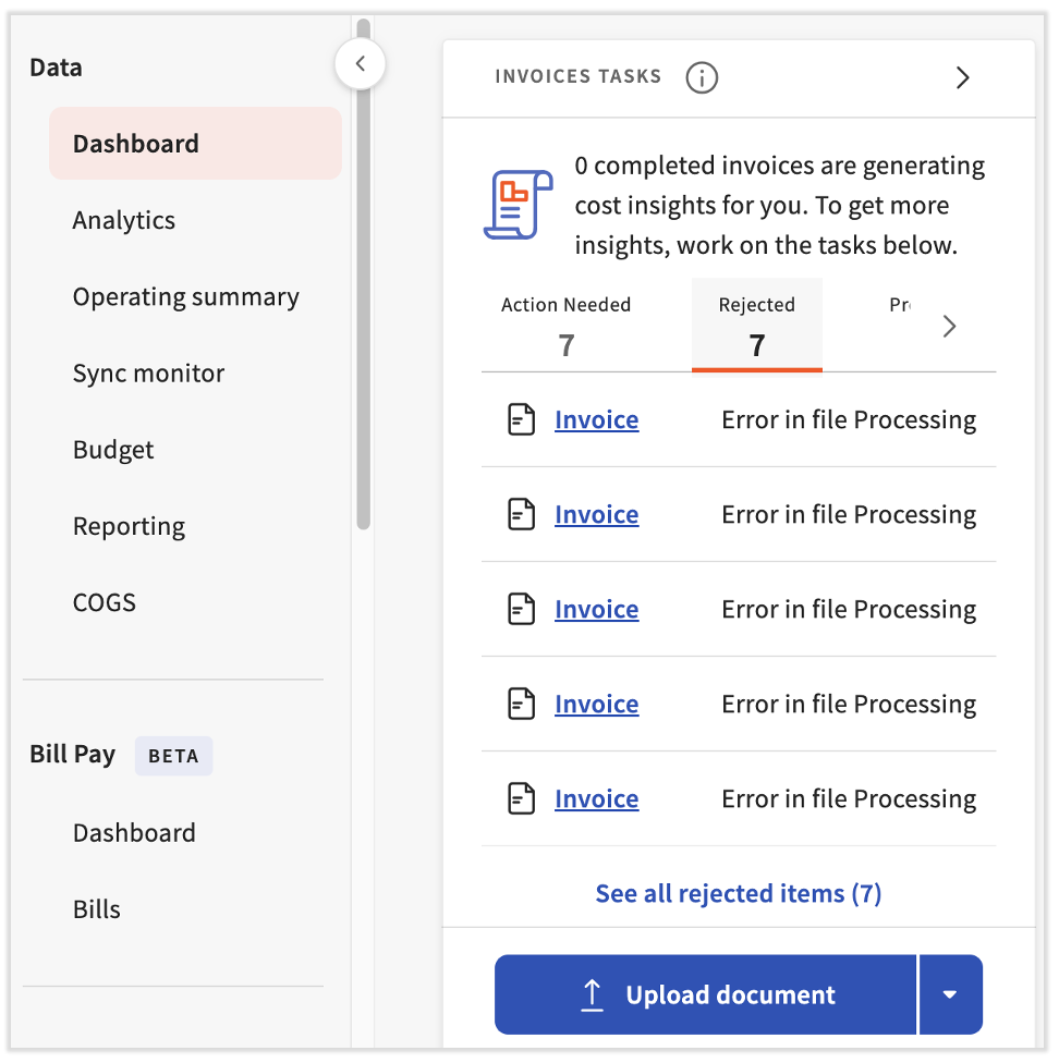 xtraCHEF: Invoice Rejections