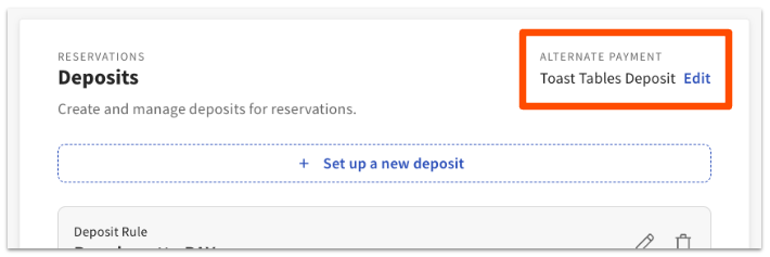 Get Started with Toast Tables Deposits